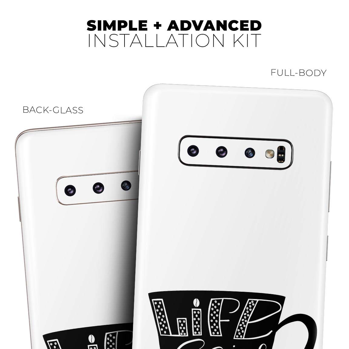 DesignSkinz Life Begins After Coffee Protective Vinyl Decal Wrap Skin Cover Compatible with The Samsung Galaxy S20 (Screen Trim & Back Glass Skin)