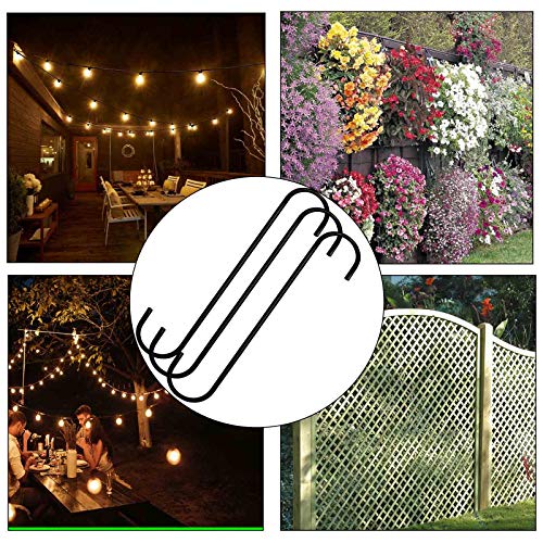 DINGEE 8 Pack Extra Large 10 inch S Hooks for Hanging,S Shaped Hook Heavy Duty,Black Long S Hooks for Hanging Plant,Basket,Tree Branch,Closet,Garden,Pergola,Indoor Outdoor Uses