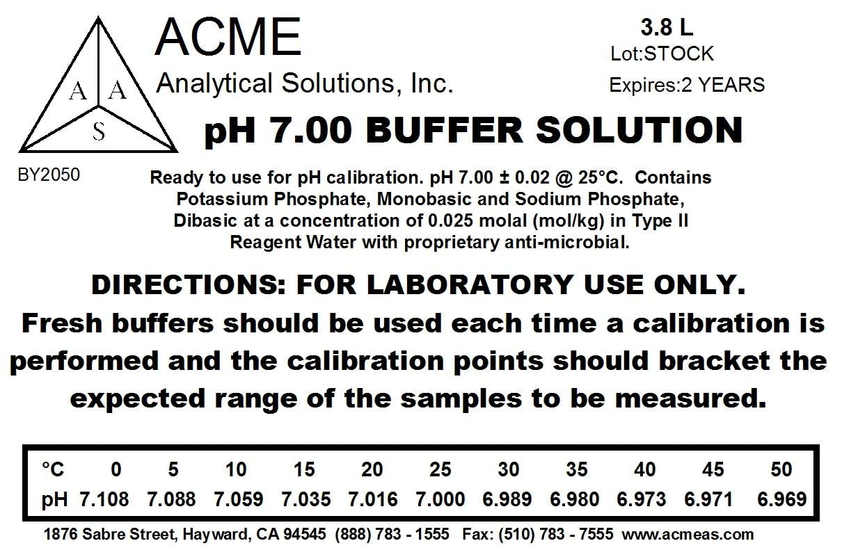 Acme Analytical Solutions pH 4 and 7 Buffer Solutions, 2 Gallons Total, pH Meter Calibration Solution, NIST Traceable Reference Standards, Designed for All pH Meters, 2 x 3.8 Liters, pH Buffer Combo