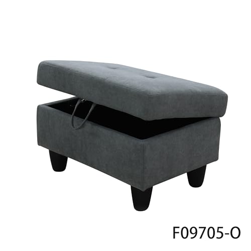 97” W Sectional Sofa with Chaise, Modular Sectional Sofa Set, Flannel Convertible Sectional Couch L Shaped Couch with Chaise, U Shaped Modular Sofa with Storage, Couches for Living Room, Dark Grey