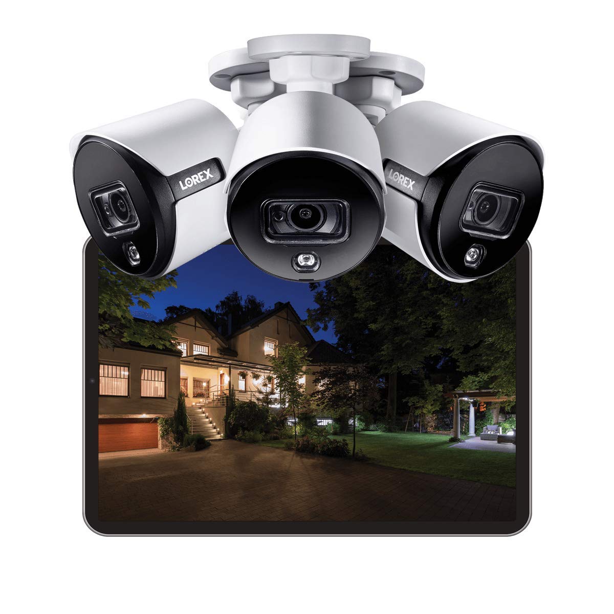 Lorex 4K Security Camera System, Ultra HD Indoor/Outdoor Wired Bullet Cameras with Motion Detection Surveillance, Active Deterrence and Smart Home Compatibility, 2TB 8 Channel DVR, 4 Cameras