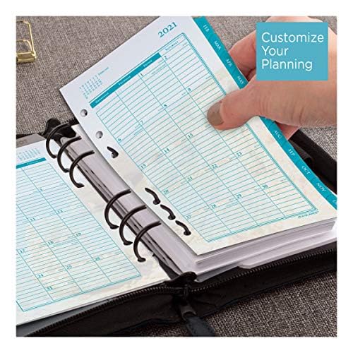 2021 Daily & Monthly Planner Refill by AT-A-GLANCE, 3-3/4" x 6-3/4", Size 3, Two Page per Day, Seascapes (371-225-21)