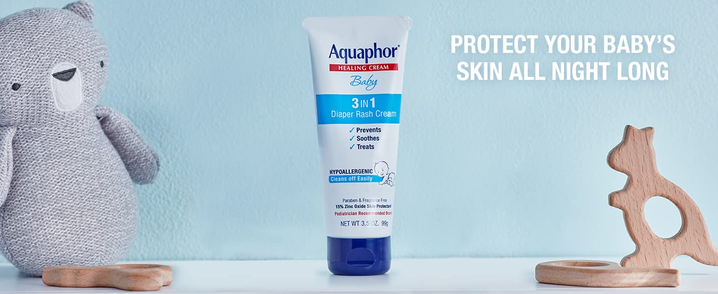 Aquaphor Baby Healing Cream 3 In 1 Diaper Rash 3.5 Ounce (100ml)