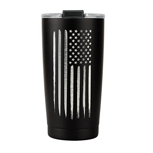 American Flag 20 oz Insulated Travel Mug | Stainless Steel USA Travel Coffee Mug | Tumbler for Hot & Cold Beverages | Gifts for Women & Men