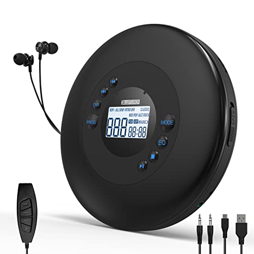 CD Player Portable Rechargeable Portable CD Player for Car and Travel Walkman CD Player with Headphone and Anti-Skip/Shockproof Personal CD Player Discman Kpop Music Compact CD Players with AUX Cable