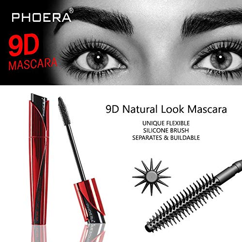 AQUAPURITY - PHOERA Lash Volume Mascara Waterproof, smudge proof Long Lasting Fiber Lash Black Mascara, 9D Curling Eye Makeup Intense Lengthen & Volumize False Eyelashes | Cruelty Free…