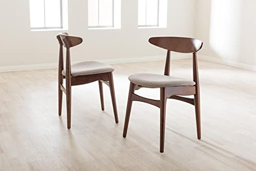 Baxton Studio Flora Dining Chair in Light Gray (Set of 2)