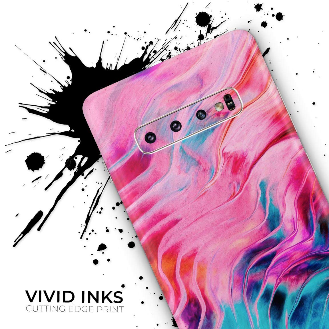 DesignSkinz Liquid Abstract Paint V66 Protective Vinyl Decal Wrap Skin Cover Compatible with The Samsung Galaxy S20 (Screen Trim & Back Glass Skin)