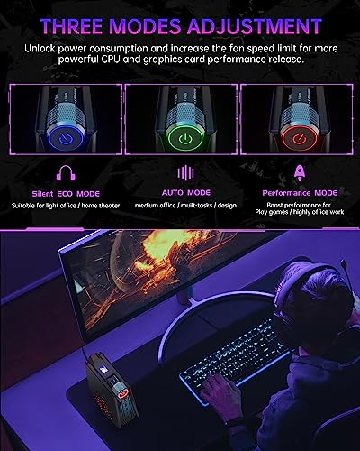 ACEMAGICIAN Mini PC Gaming, AMD Ryzen 7 5700U 32GB DDR4 512GB M.2 SSD 11 Pro Zen 3 Ryzen Mini PC RGB Lights AMR5 Mini Computer 4K UHD, Type-C, WiFi6/BT5.2, Auto Power On