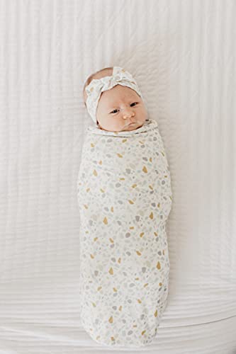 Large Premium Knit Baby Swaddle Receiving Blanket "Arlo" by Copper Pearl