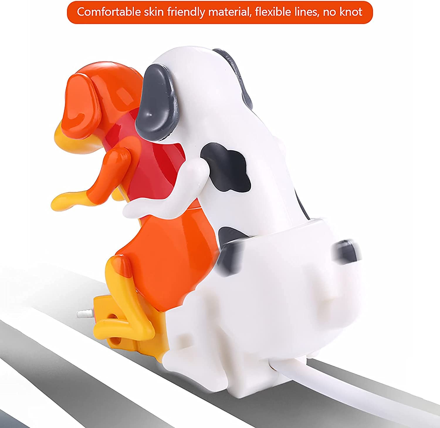 TSWDDLA Funny Humping Dog Fast Charger Cable,Portable Stray Dog Charging Cable,Dog Toy Smartphone USB Cable Charger,for iPhone Android Type-C Various Models Phones. (White, Type-C).
