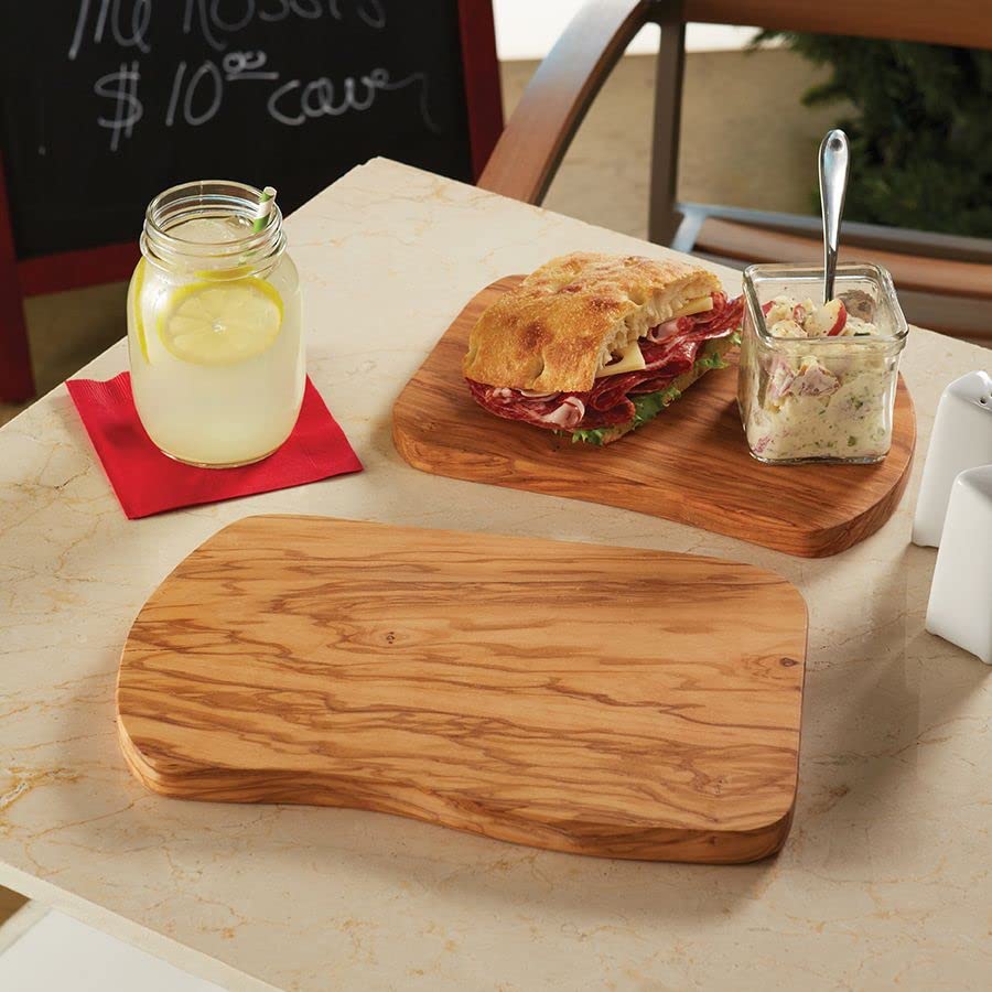 American Metalcraft OWB129 Olive Wood Serving Boards, 12.375" Length x 8.875" Width, Brown