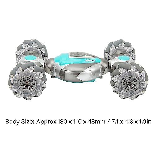 Alomejor Remote Control Car Toy, 2.4Ghz RC Stunt Car 360 Degrees Rotation ABS Electronic Component for Home (Green)