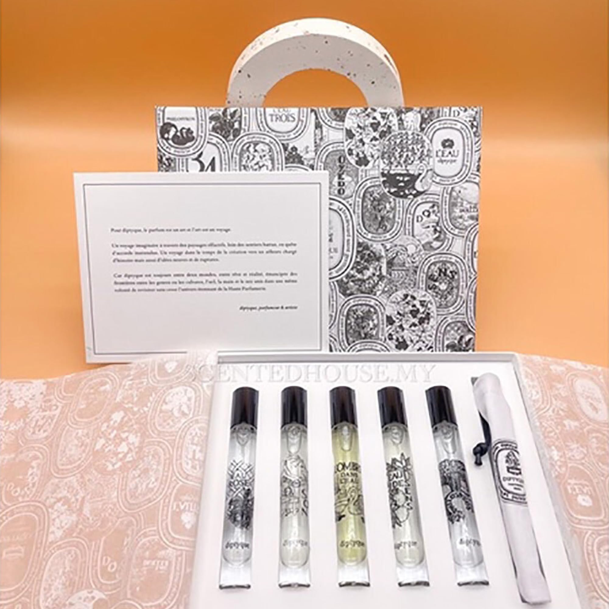 Diptyque Eau de Toilette Travel Spray 0.25 Fl Oz (Pack of 5) Set for Men and Women