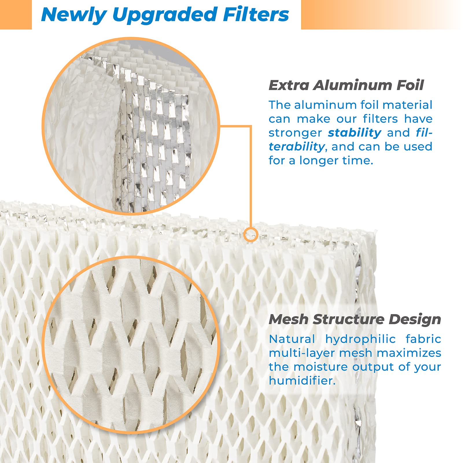 ANTOBLE 2 Pack WF813 Humidifier Filter Replacement for ReliOn RCM-832 RCM-832N, ProCare PCWF813 PCWF-813 PCCM-840 PCCM-832N, Equate EQWF813 EQ 2119-UL Cool Mist Humidifier Filters