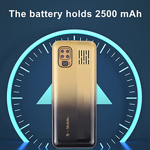 2G Unlocked Senior Cell Phone, Easy to Use Big Button Simple Mobile Phone with 3 Card 3 Standby, SOS Button, 2.2" Screen & 2500mAh Battery, Ultra Thin Unlocked Phone for Elderly & Kids(Gold)