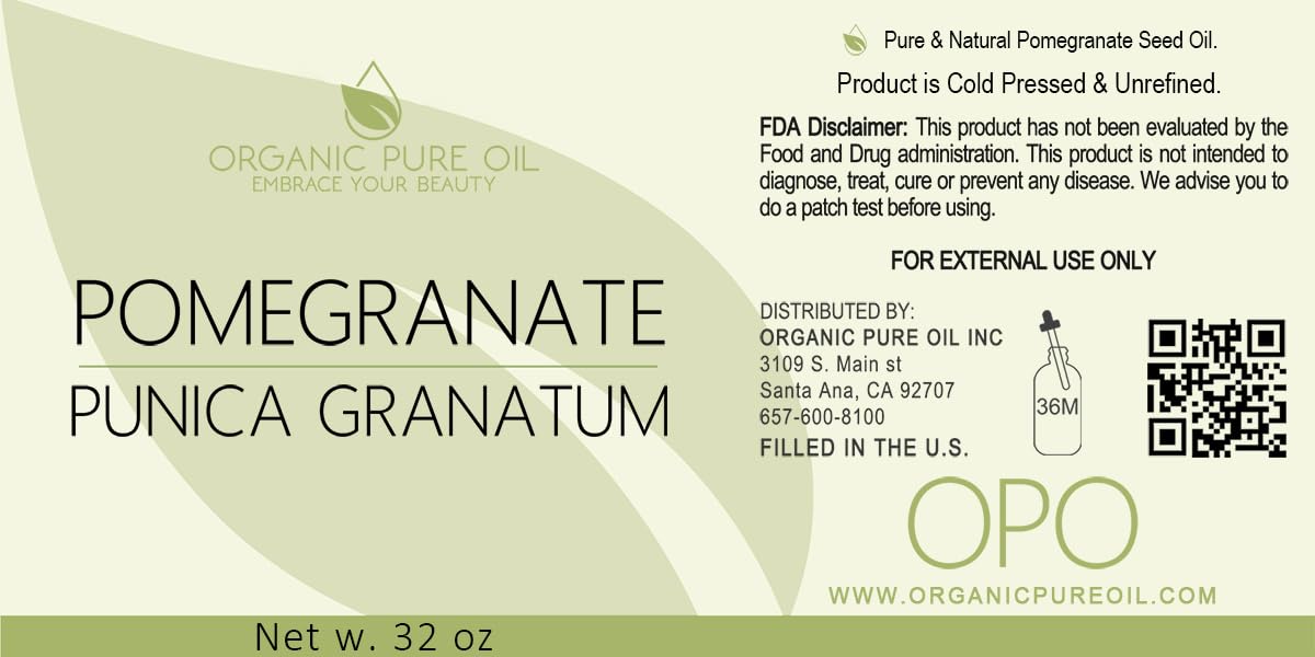 Pomegranate Seed Oil - 8 oz - Pure, Unrefined, Non GMO, Cold Pressed, Sweet Carrier Oil for Hair, Skin Nails Body Face DIY Soaps & More - Hydrate Nourish Replenish Moisturize - Packaging May Vary