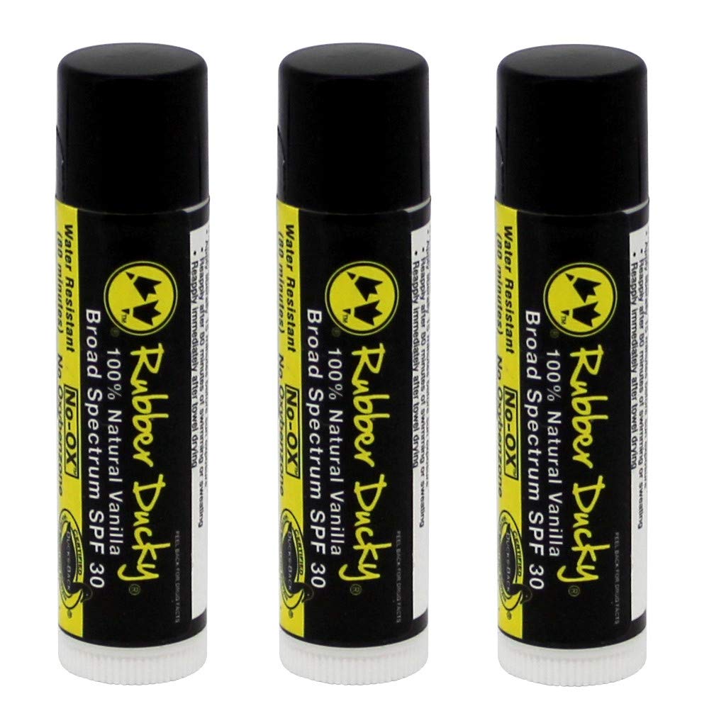 Rubber Ducky Mineral Lip Balm SPF 39 - Lip Sunscreen | Reef Safe Sunscreen | Water Resistant | Vegan | Broad Spectrum Lip Care | Vitamin E for Moisturized Lips | Coconut Flavor | .15 oz Each | 3 Pack