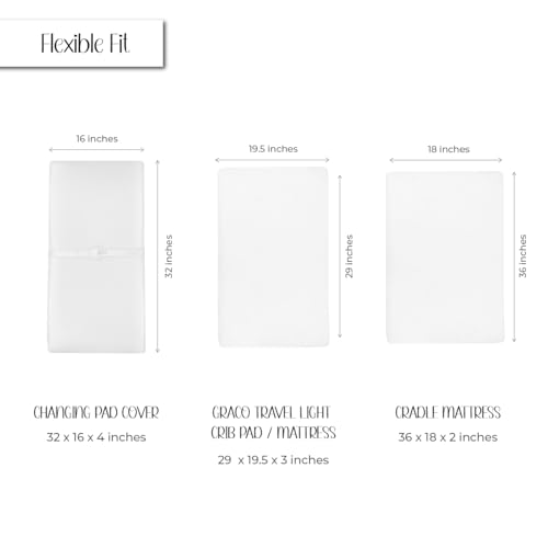 Ely's & Co. Changing Pad Cover Set | Cradle Sheet Set 100% Cotton Jersey Knit 2 Pack (White)