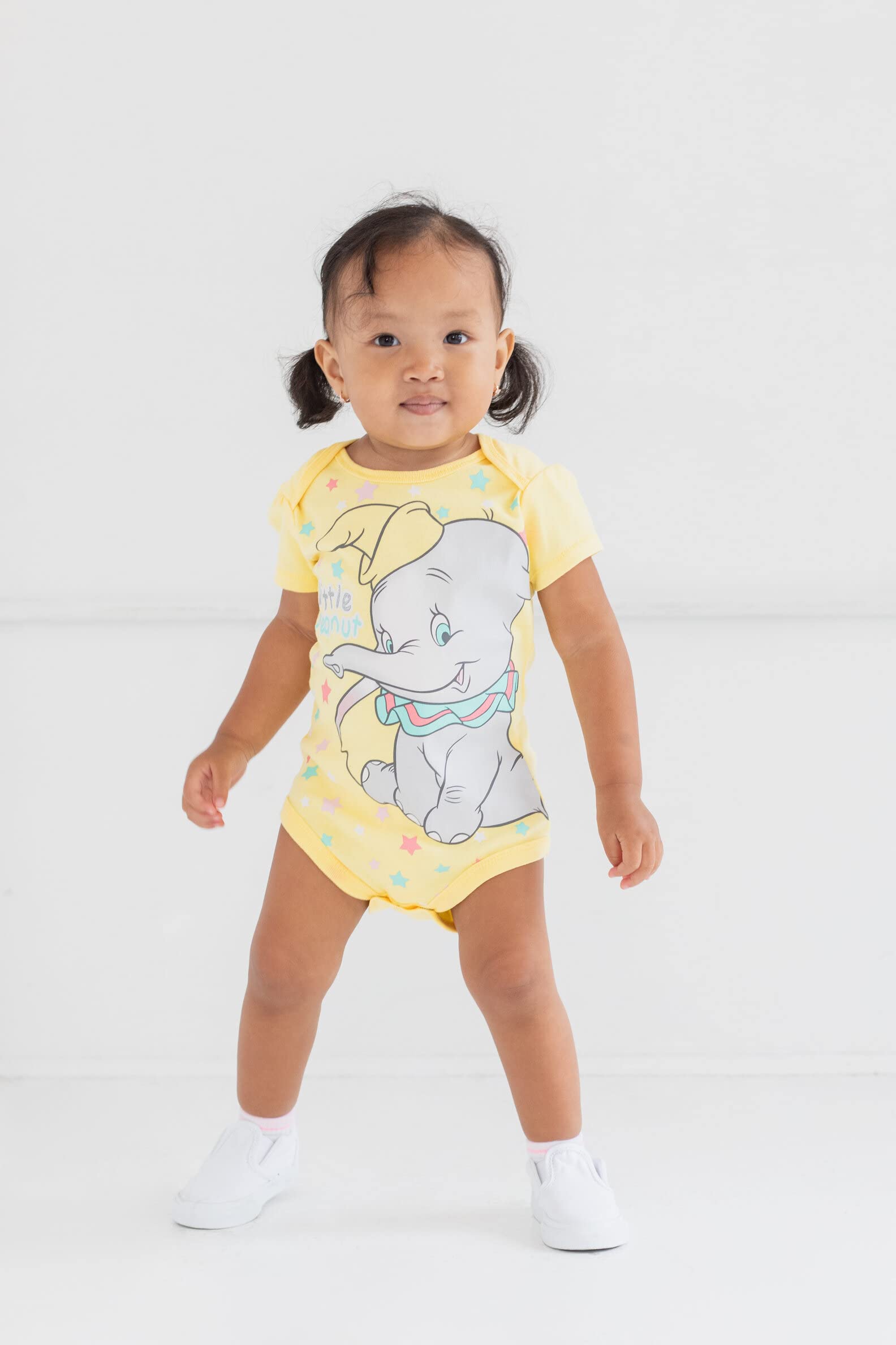 Disney Classics 101 Dalmatians Bambi Dumbo Aristocats Baby Girls 5 Pack Bodysuit 0-3 Months