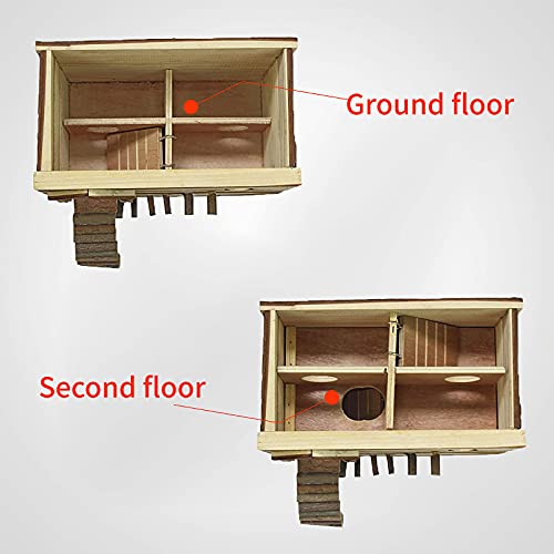 Beaks And Paws B&P Wooden Hamster House Hideout, Hamster Toys for Gerbils, Guinea Pigs, Dwarf Hamster, Small Animal,with Ladders Bridge