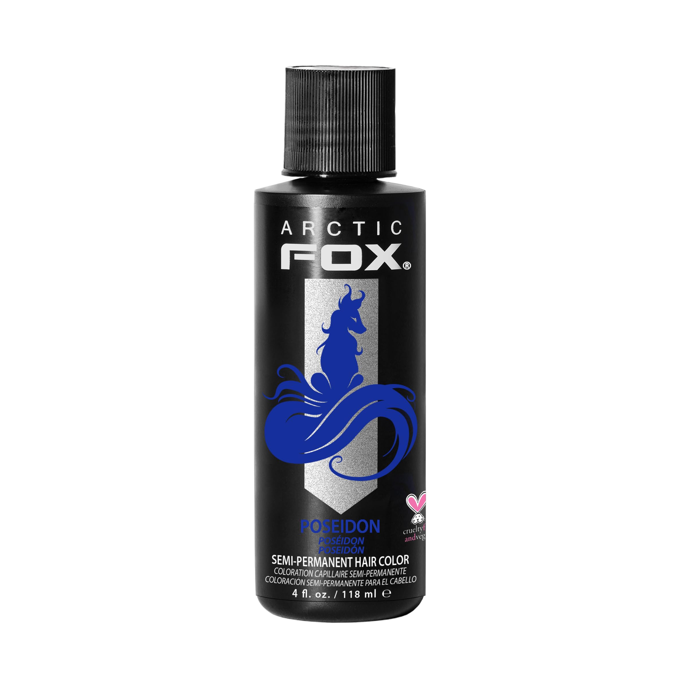 ARCTIC FOX Vegan and Cruelty-Free Semi-Permanent Hair Color Dye (8 Fl Oz, POSEIDON)