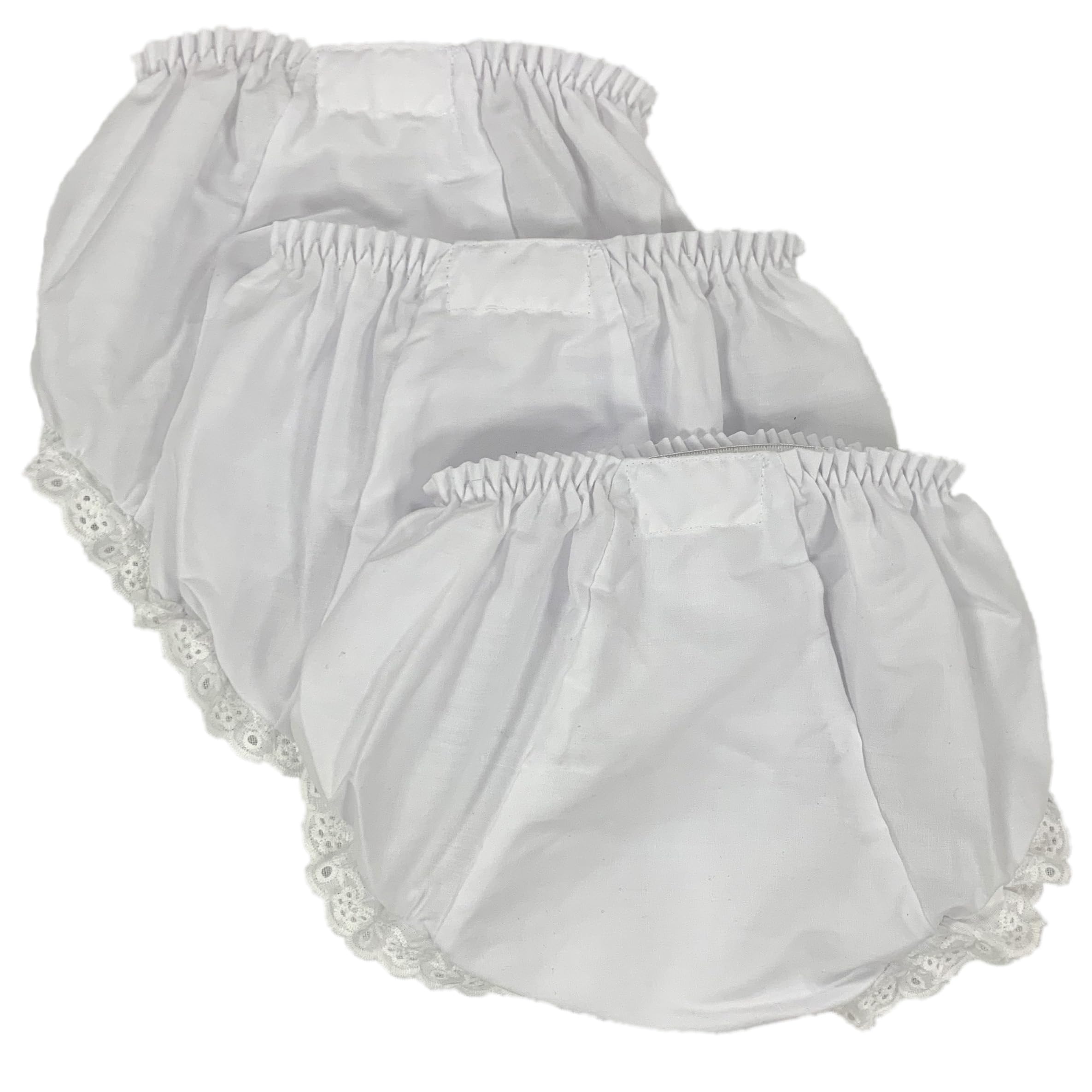 Embroider This! Baby Girls Bloomers Double Seat Diaper Cover Package of 3 (24-36 Months) White