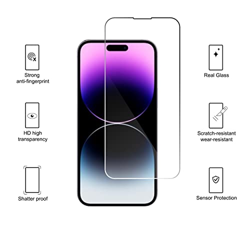 Ailun OnePeel Installation Frame Screen Protector for iPhone 14 Pro [6.1 inch] 2 Pack+2 Pack Camera Lens Protector,Sensor Protection,Dynamic Island Compatible,Tempered Glass,Case Friendly