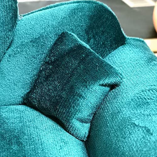 9.8 Inch Openable Dark Green Sofa Jewelry Box Armchair for Dollhouse Heart Shape Velvet Chair 1/6 Scale Dolls Accessories