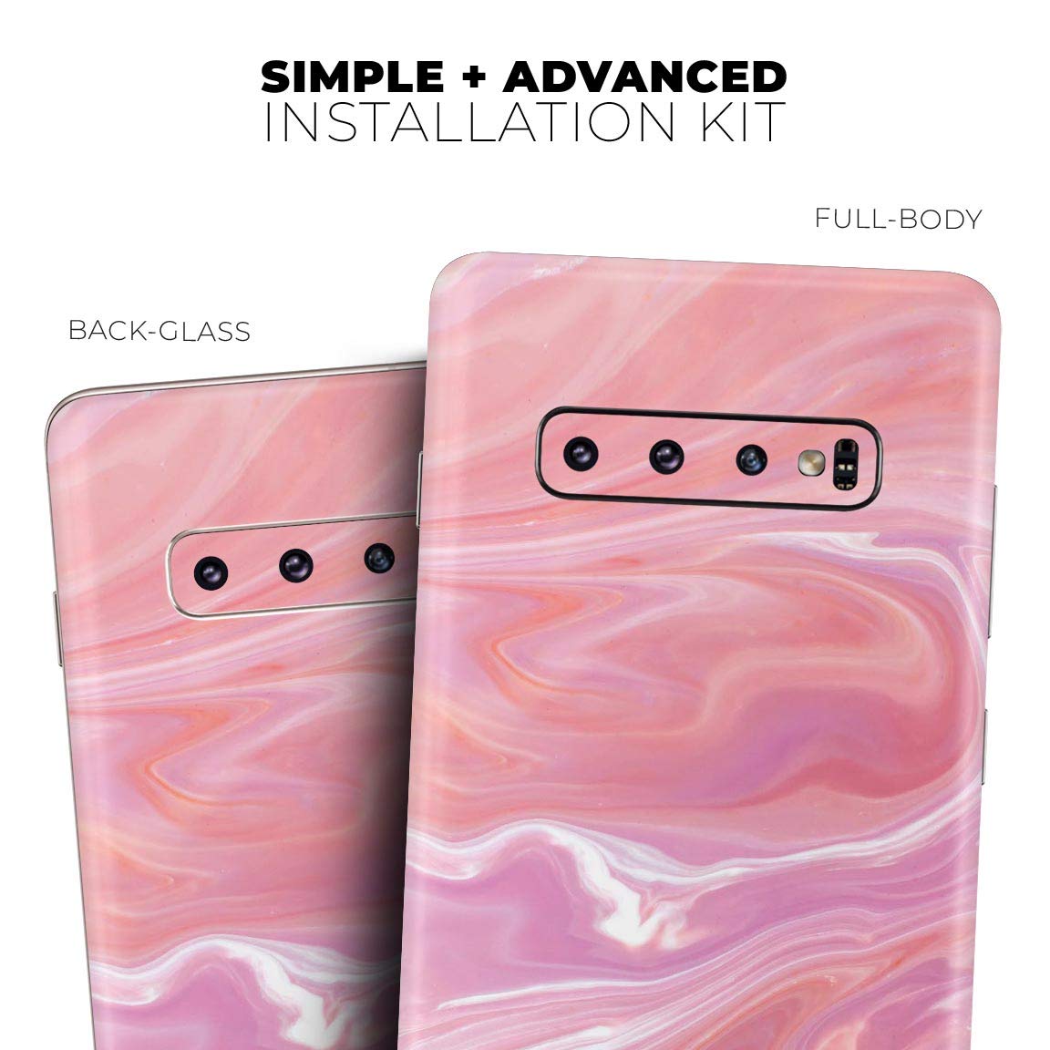 DesignSkinz Marbleized Pink Paradise Protective Vinyl Decal Wrap Skin Cover Compatible with The Samsung Galaxy S20 (Screen Trim & Back Glass Skin)