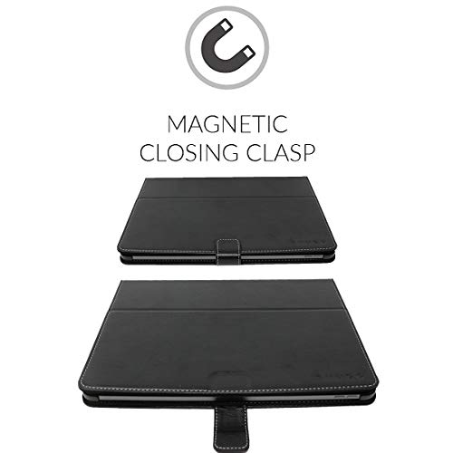 Snugg iPad Pro 11" Leather Case with Stand, Magnetic Closure, Protected Corners and Auto Sleep/Wake Function - Blackest Black