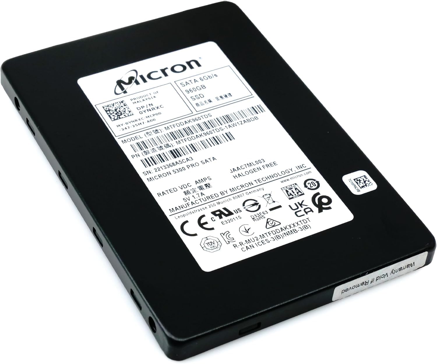 Crucial MTFDDAK960TDS-1AW1ZABYY 5300 PRO 960GB 2.5-INCH 7MM SATA SSD
