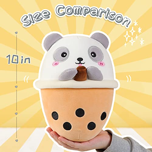 AIXINI Panda Boba Plush 10 inch Bubble Tea Stuffed Animal Soft Kawaii Plushie Toy