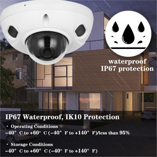 EmpireTech 5MP 1/2.7" CMOS Starlight AI IR Mini Dome Smart IP POE Camera,SMD 4.0, AI SSA,IP67 Weatherproof,Vehicle and Human Detection,Built-in Mic, Edge Camera Fixed Lens IPC-E35IR-AS S2 2.8mm