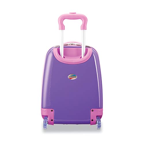 American Tourister Kids' Disney Hardside Upright Luggage, , Wheel,Zippered Divider,Telescopic Handle,Tie Down Straps,Lightweight, Princess 2, 16"