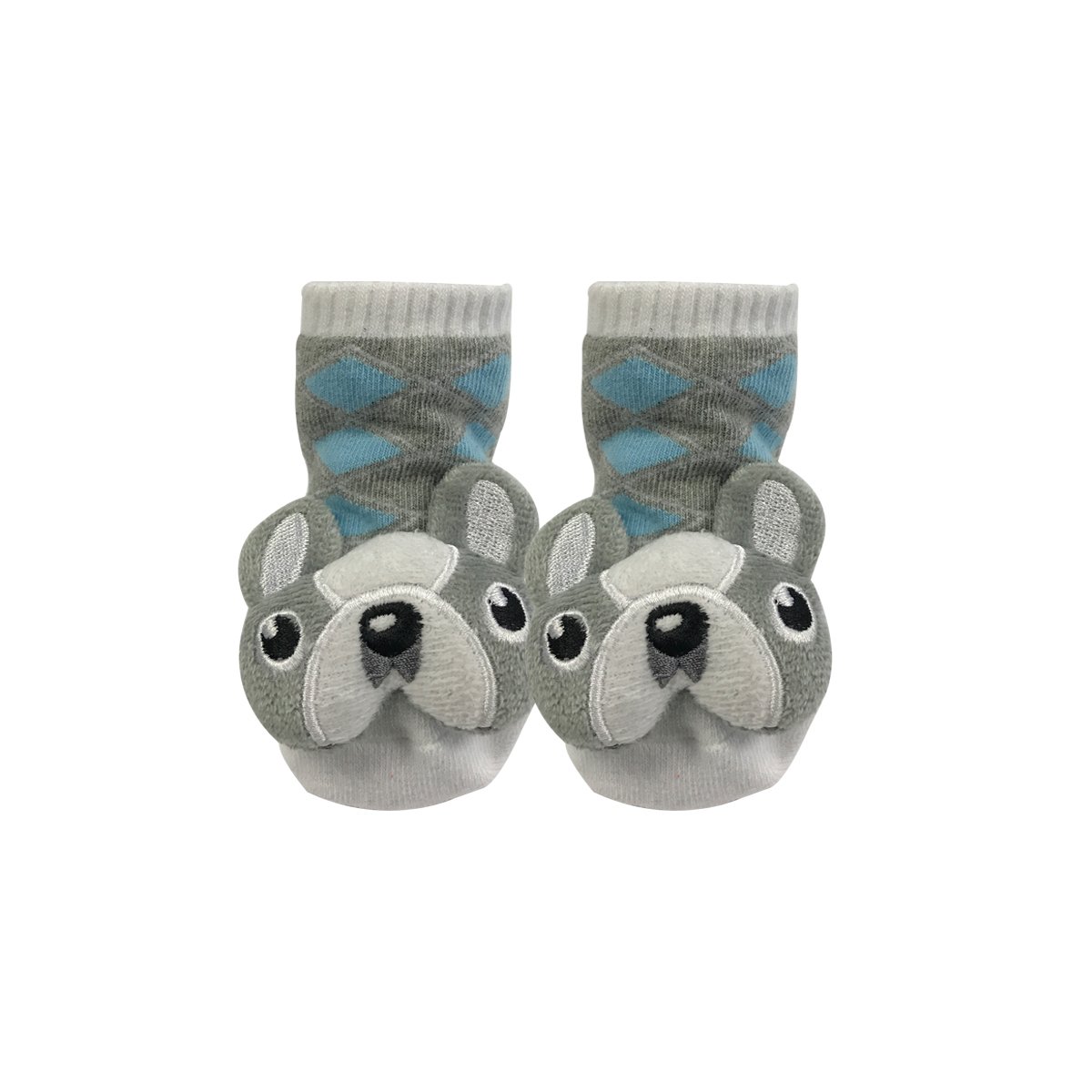 Bowbear Adorable Baby 6 Pair Non-Skid Puffy Animal Face Bootie Socks