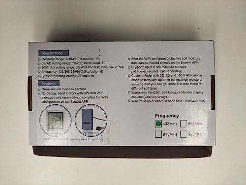 ECOWITT WH51 Soil Moisture Sensor Soil Humidity Tester - Accessory Only, Can Not Be Used Alone