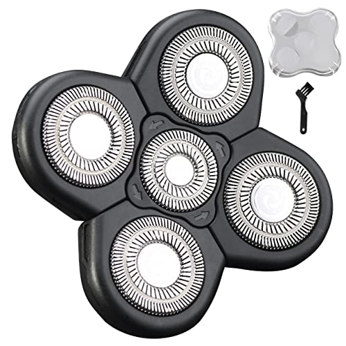 5 Blades Head Shaver Replacement Heads Electric Shaver Head Shaver Universal Replacement Blade Electric Razor Shaver Head for Freedom Grooming Shaver(5D Black)