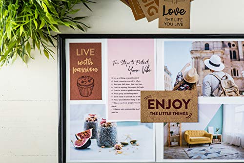 DiverseBee 60 Pack Assorted Inspirational Kraft Cards - Motivational Kindness Mini Note Cards, Encouragement Affirmation Card Set, 60 Unique Motivational Quotes - Business Card Size and Blank Back (Kraft)