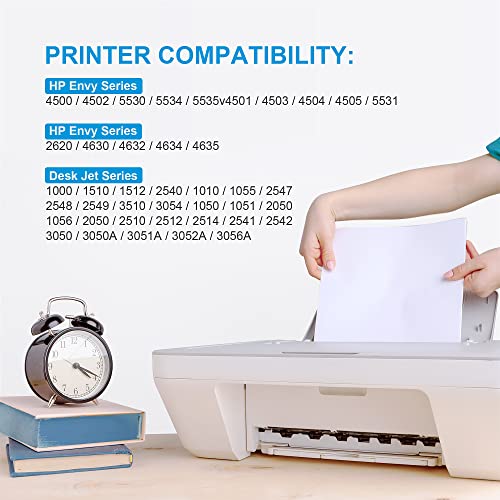 61XL Ink Cartridges Combo Pack Remanufactured for 61 XL Ink Work with Envy 4500 5530 4502 5535 5534 officejet 4630 4635 Deskjet 1000 1010 1510 Printer(1 Black, 1 Tri-Color)