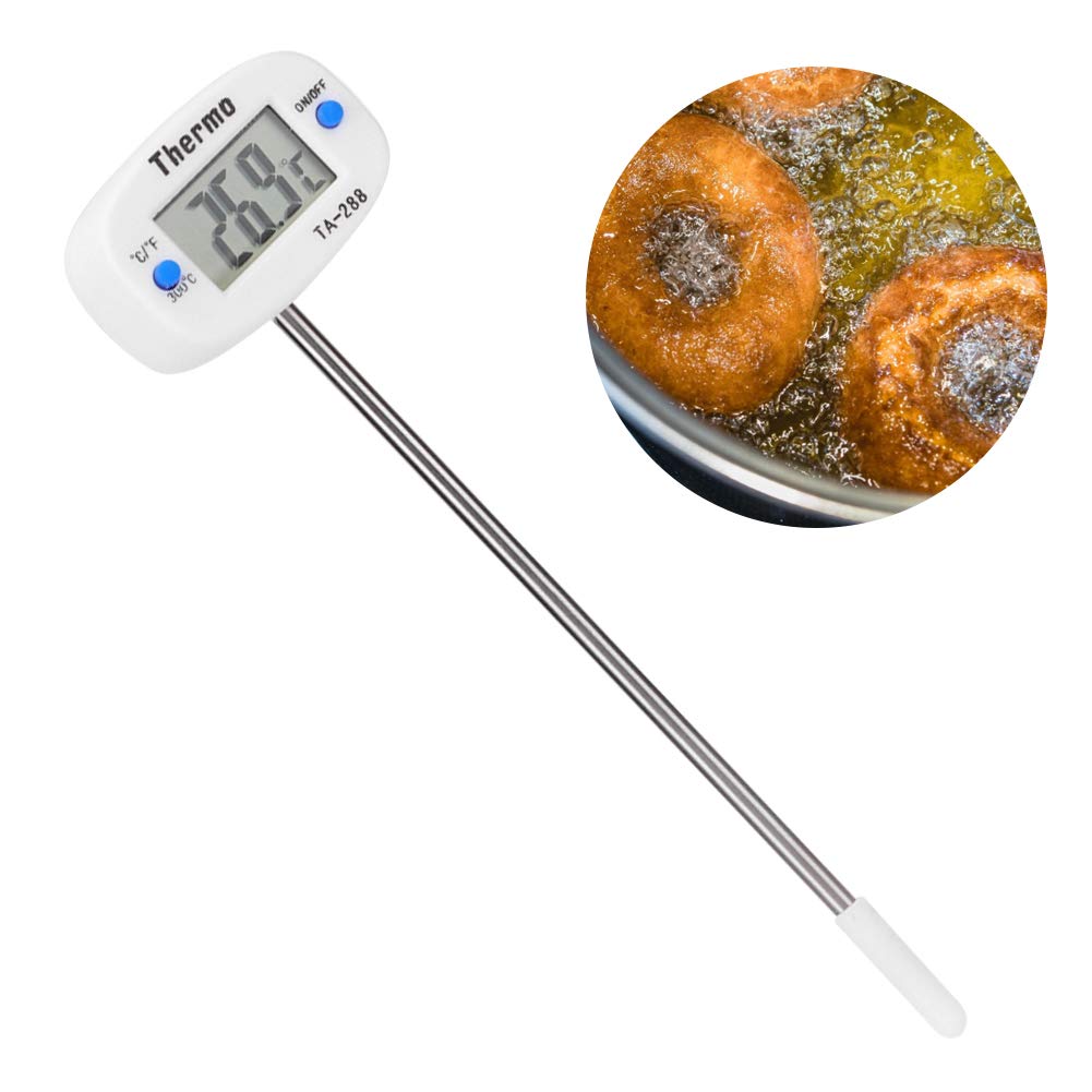 2Pcs Food Cooking Thermometer TA288 Long Probe Digital Meat Temperature Measuring Device for Kitchen BBQ and Grill, -50-300℃
