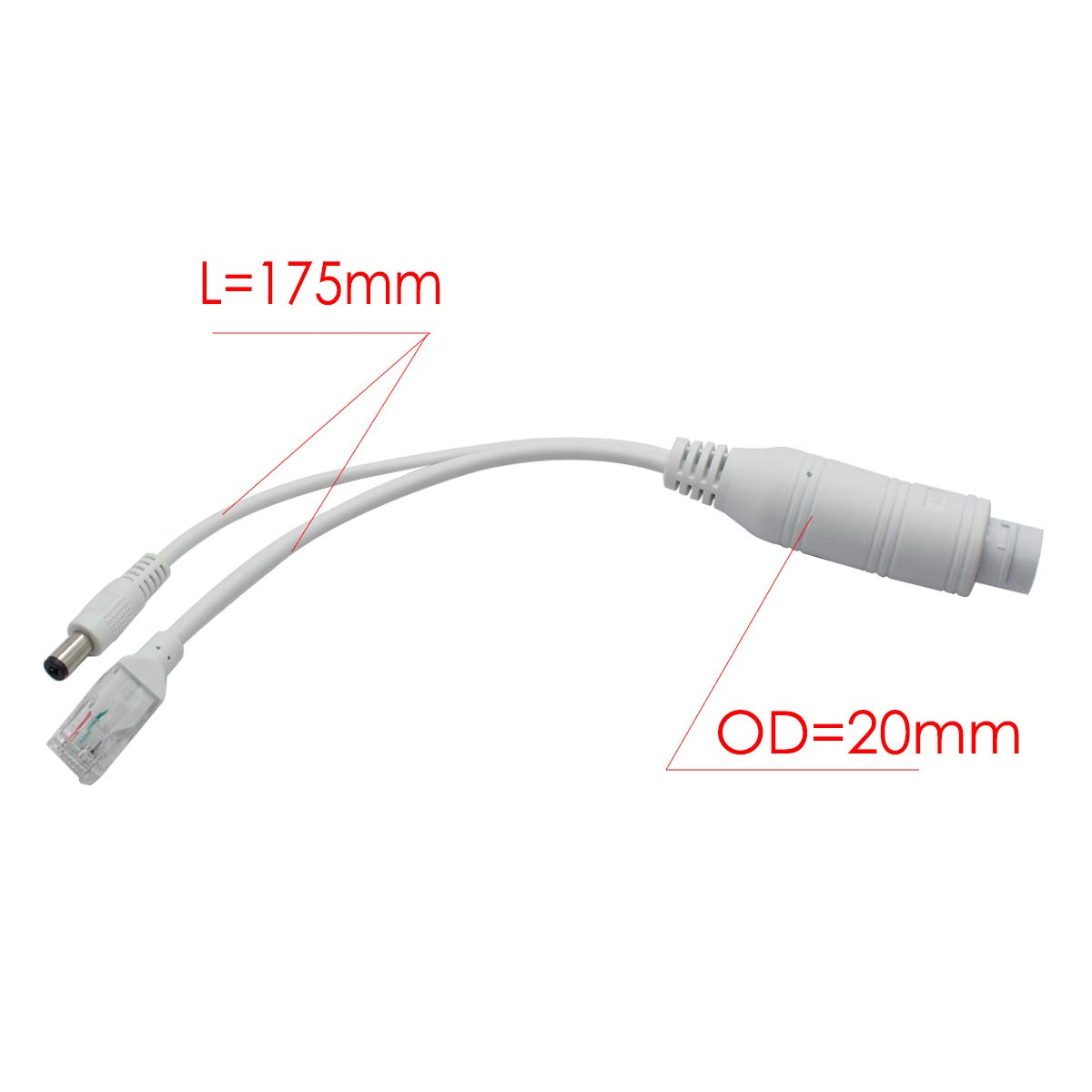 ANVISION 2-Pack Active 48V to 12V Waterproof PoE Splitter Adapter, IEEE 802.3af Compliant 10/100Mbps, for IP Camera AP Voip Phone and More, White