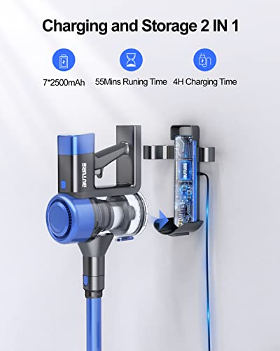 BuTure Cordless Vacuum Cleaner, 33Kpa 450W with Auto Mode Docking Station, Stick Vacuum Cleaner Handheld Wireless Household Vacuum Cleaner for Pet Hair Carpet and Hard Floor