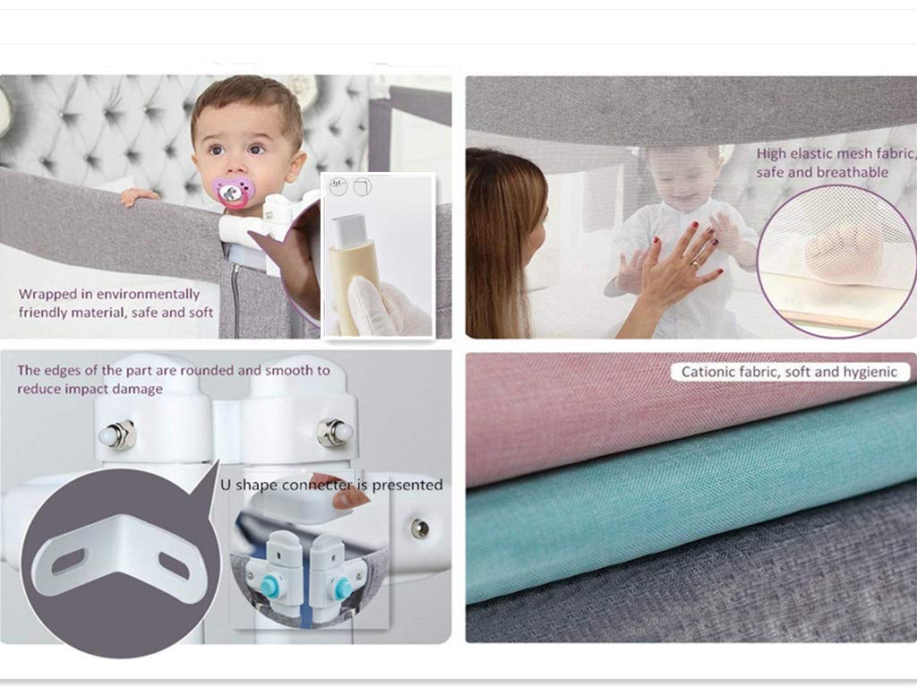 U/D 3 Sides Bed Rail for Toddlers Extra Long for Queen Size Baby Infants Safety Bed Rails Guard 200cm(2sides)+150cm(1side)