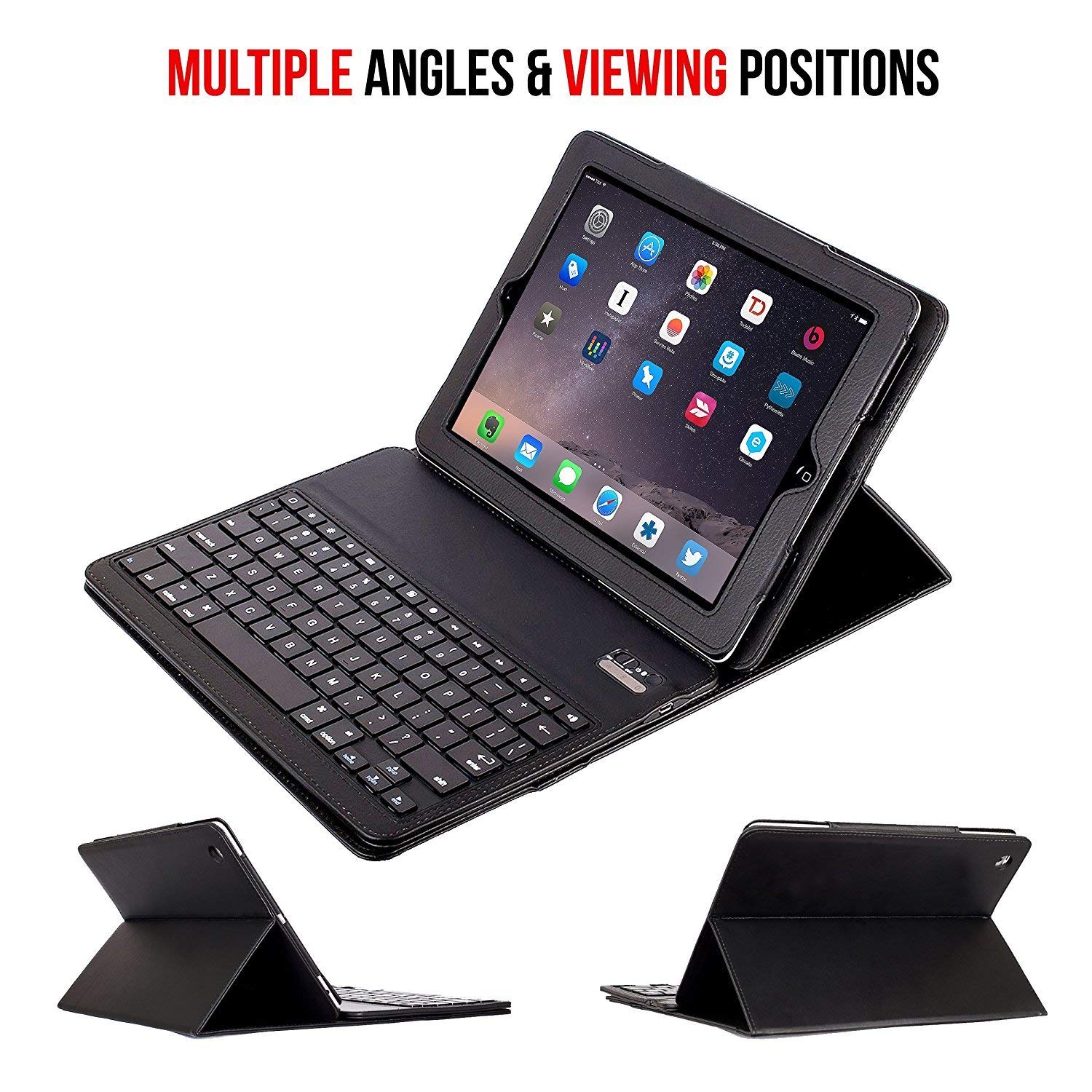 Alpatronix iPad Case with Keyboard, 9.7 inch KX130 Leather iPad Cover w/Detachable Wireless Bluetooth Keyboard Compatible w/Apple iPad 6 (2018), iPad 5 (2017), iPad Pro 9.7 & iPad Air 2/1 β Pink