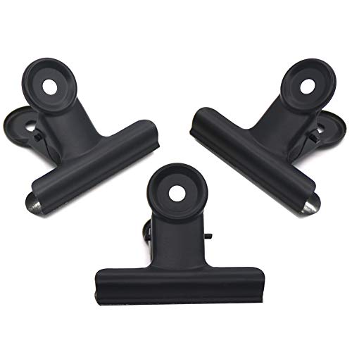 Black Metal Bull Hinge Clips, Coideal 20 Pack 2 Inch Large Binder Paper Clip Clamps for Food Bags, Pictures Photos, Art Crafts, Office Supply (51mm)
