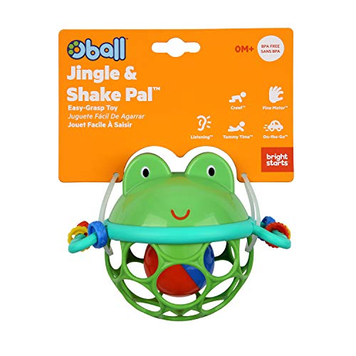 Bright Starts Oball Musical Toy, Jingle & Shake Pal, BPA-Free Easy-Grasp Baby Rattle Toy, Ages Newborn+