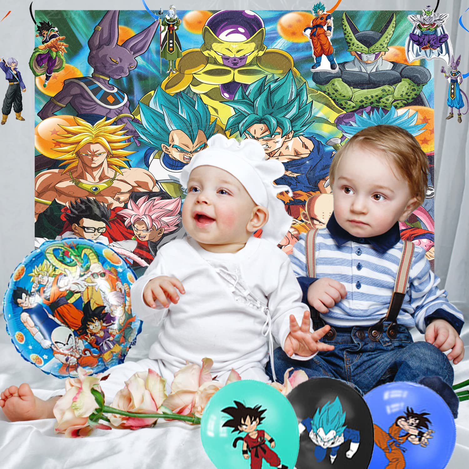 199pcs Birthday Party Decorations, Birthday Supplies Birthday Party Supplies include Backdrop Banner Balloons Cake Topper Plastic Swirls Tableware