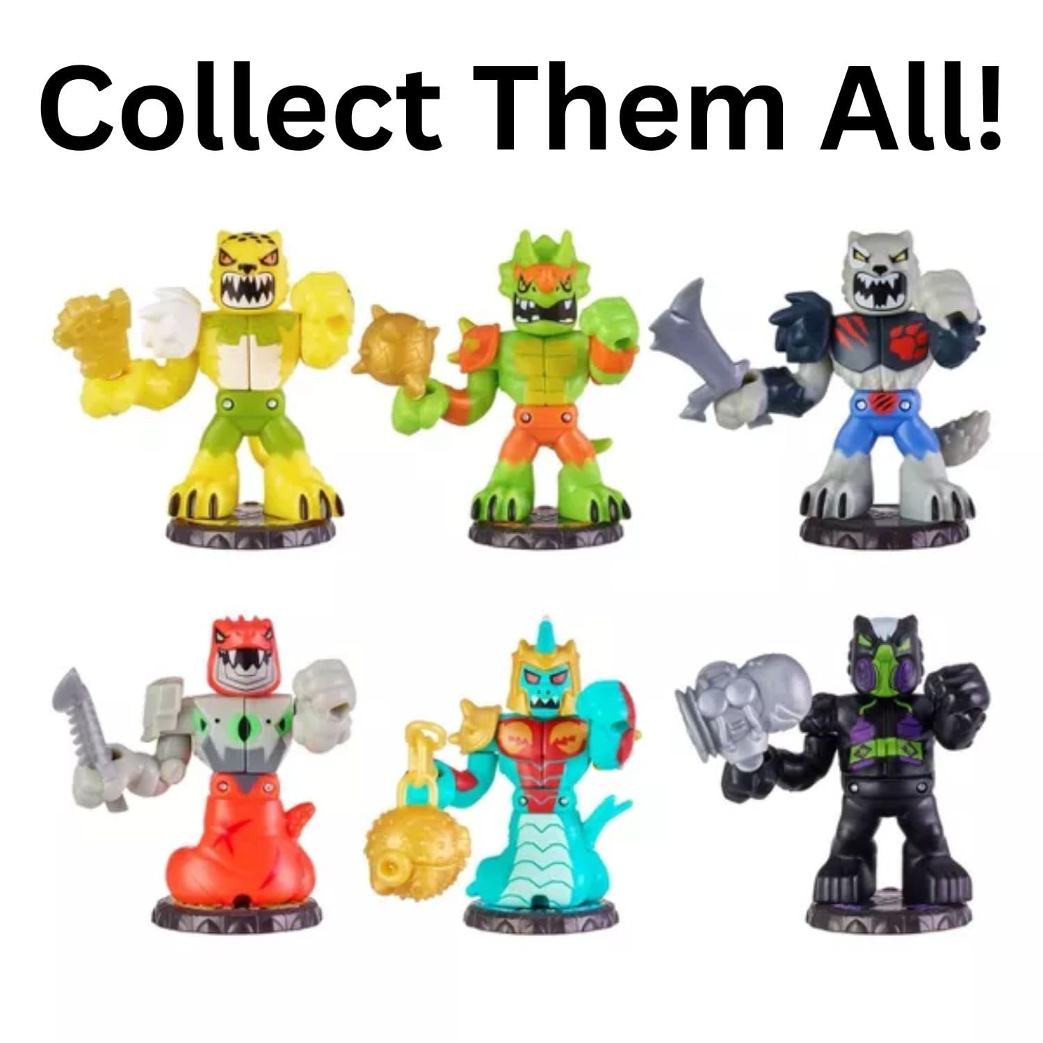 Akedo Beast Strike Ultimate Arcade Warriors Mini Battling Action Figures with Battle Controller - 2 Pack (Assorted) with 2 Gosutoys Stickers