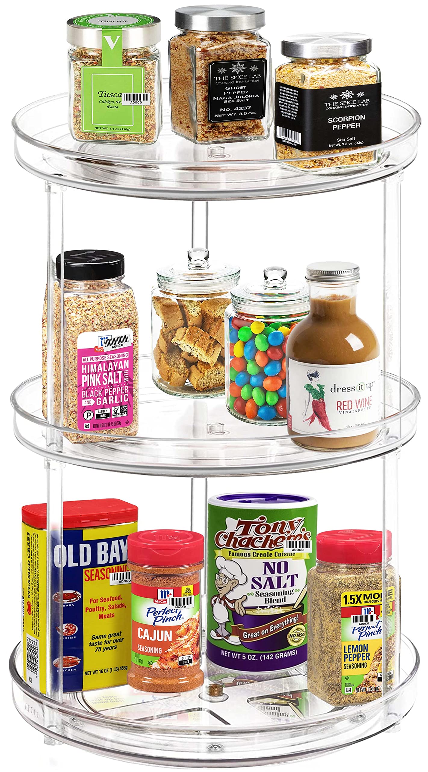 2 Tier Lazy Susan Organizer, 10.6 Inch / 3 Tier Lazy Susan Bathroom Organizer 9.25 Inch